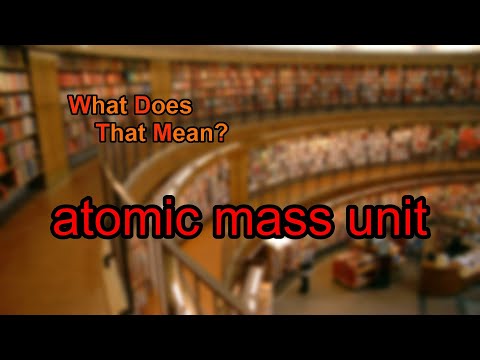 What does atomic mass unit mean?