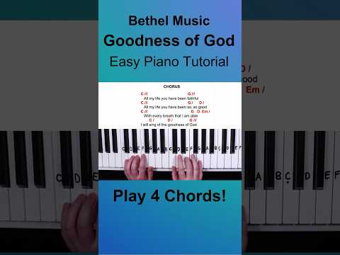 Goodness of God - 4 Chords! www.lillaszasz.com #shorts #worship #piano #tutorial #cover #bethelmusic