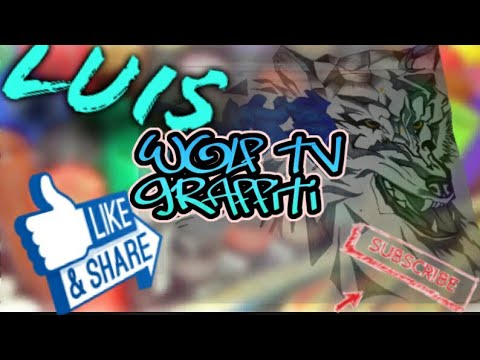 Drawing Luis in graffiti with wolf