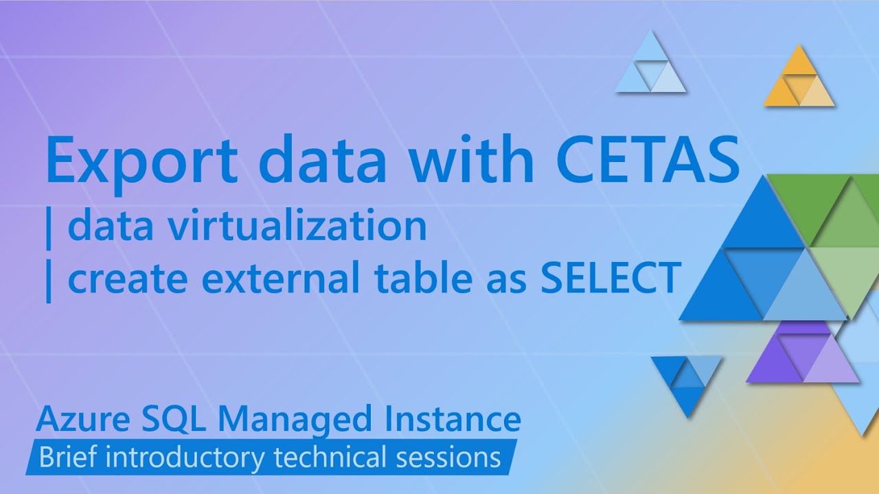 Data virtualization export with CETAS