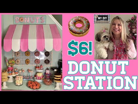 Dollar Tree DIY Donut Wall with the Awning | Donut decorations | Party ideas ON THE BUDGET!