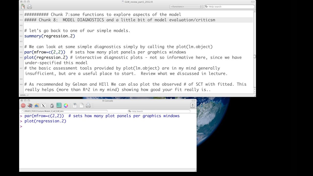General Linear Model - Simple model diagnostics