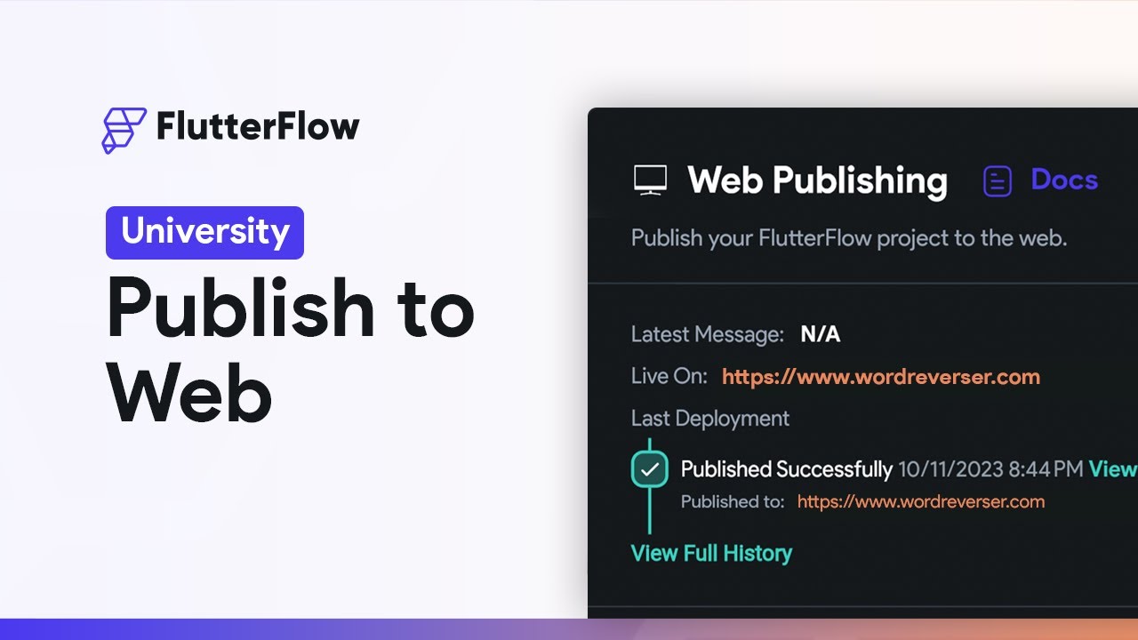 Publish to Web | FlutterFlow University