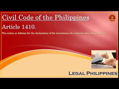 Civil Code of the Philippines, Article 1410