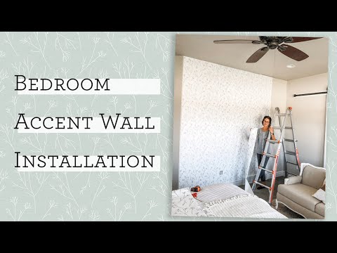 Master Bedroom Makeover - DIY Accent Wall with Peel and Stick Wallpaper