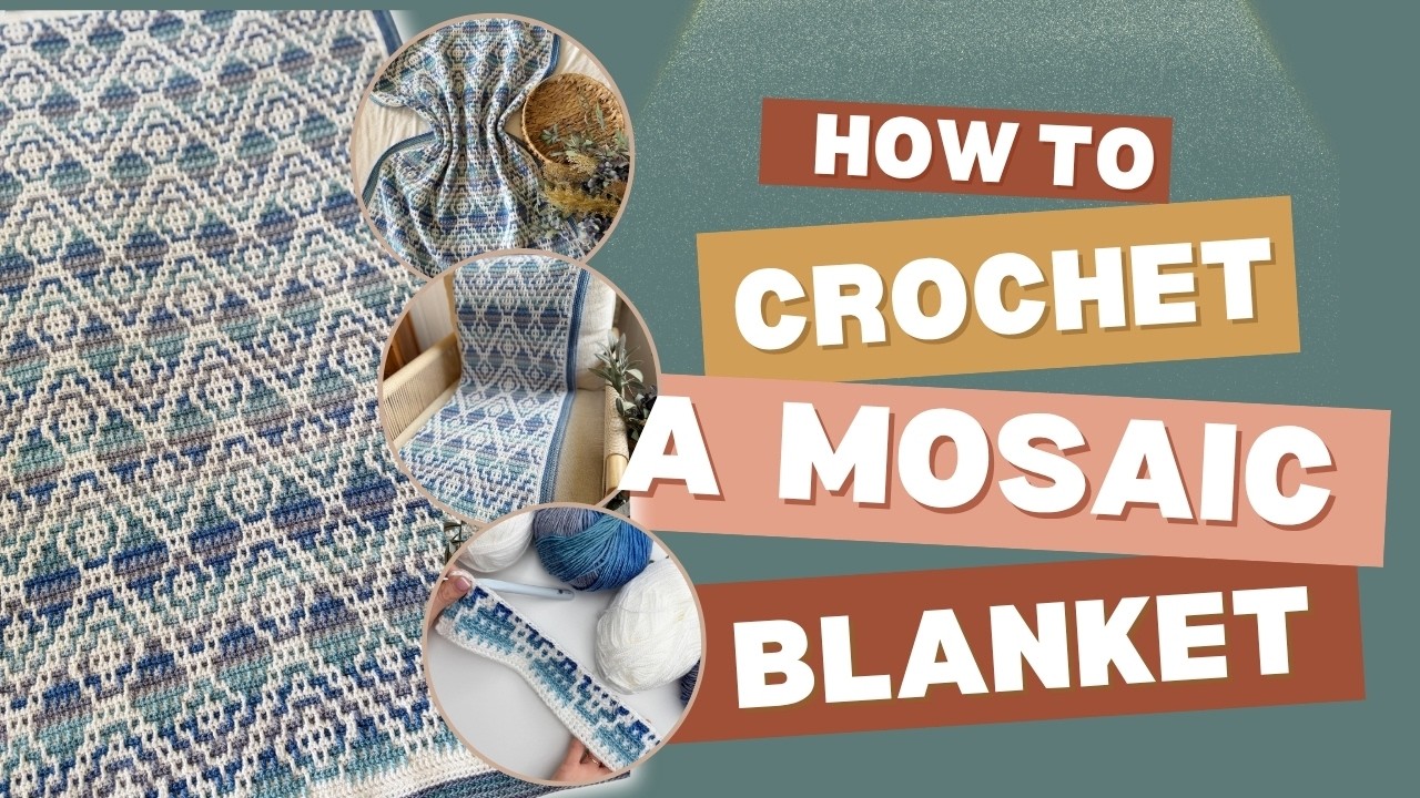 Inset Mosaic Crochet Blanket Pattern
