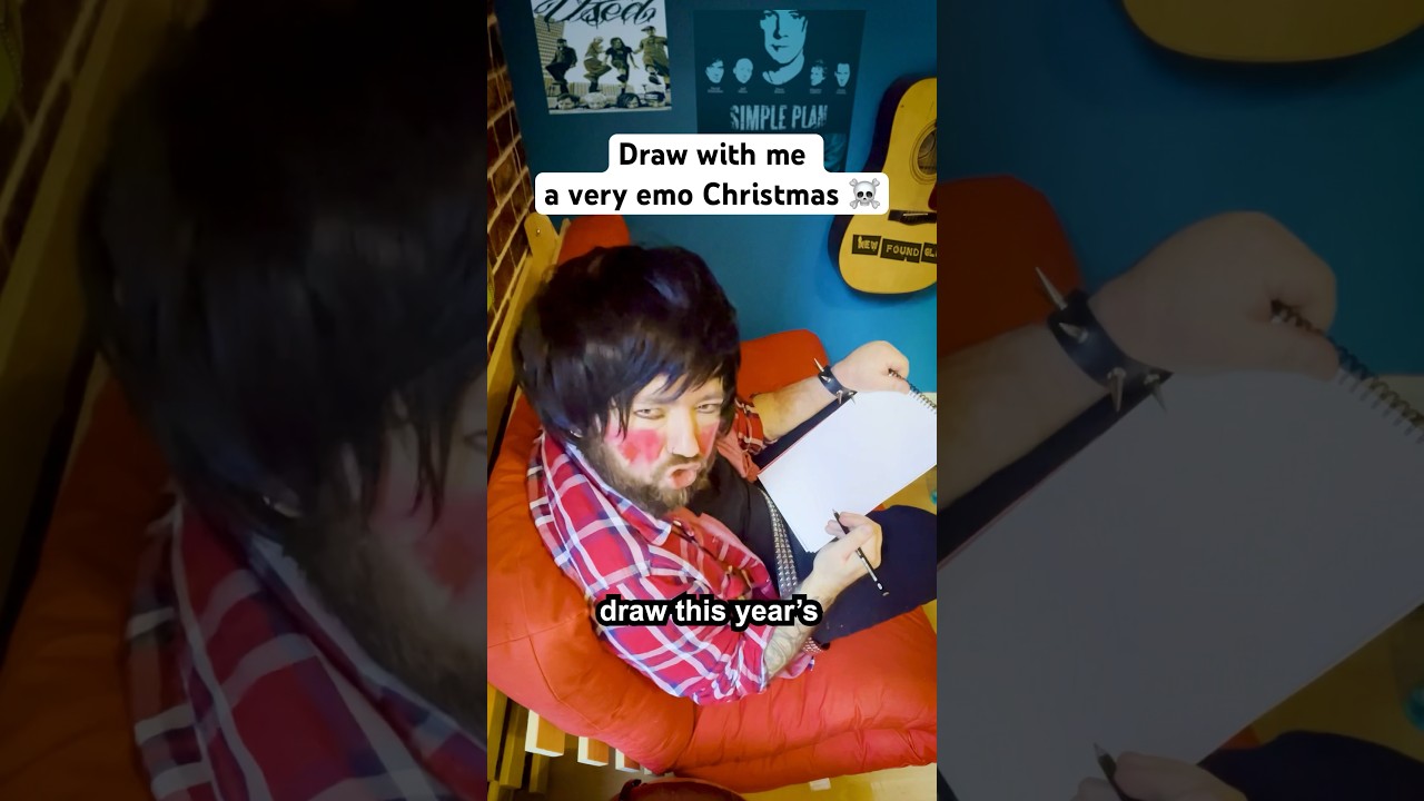 Draw stoopid Xmas with me (¬_¬)🎅 #drawwithme #drawingtutorial #christmas #emo #y2k #cartoon #shorts