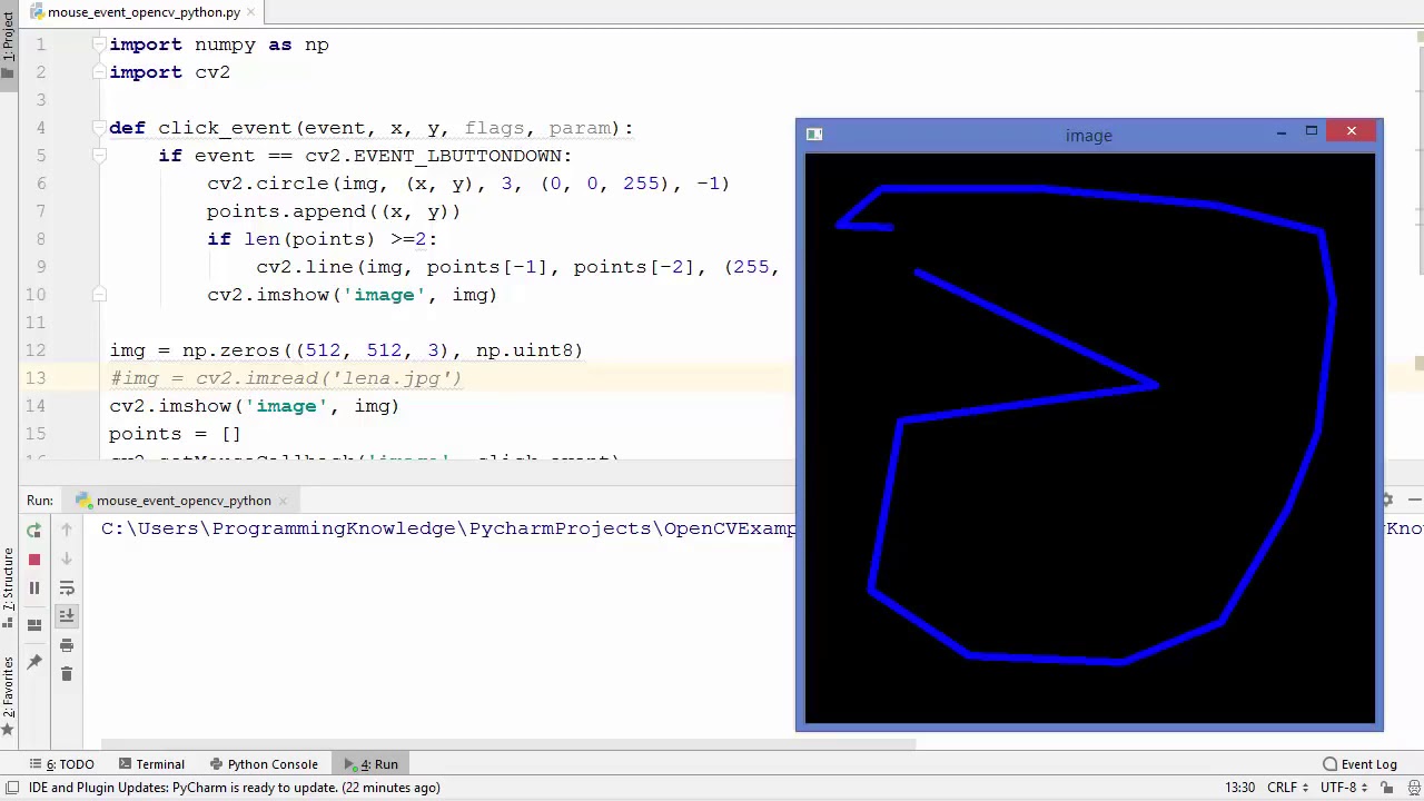 9. More Mouse Event Examples in OpenCV