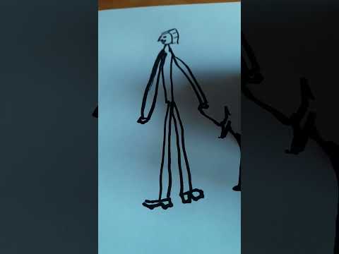 "The Slim Man With The Slim Dog" Drawing By Cotswold Artist Chris Ponton#art#drawing