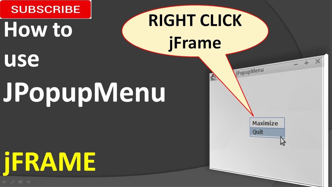 How to use JPopupMenu (Right mouse click) in Java Netbeans