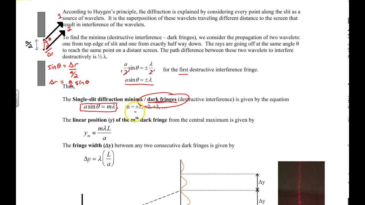 Chapter 27, Single Slit Diffraction & Example #7
