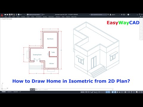 How to Draw a House in Isometric from AutoCAD 2D Plan?