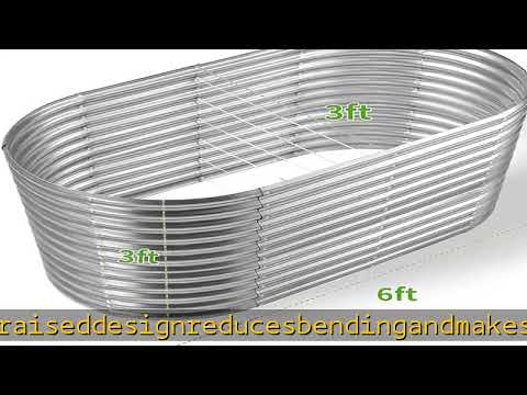 Land Guard 6x3x3ft Oval Galvanized Raised Garden Beds, Large-Capacity Metal Planter Box Outdoor, Du