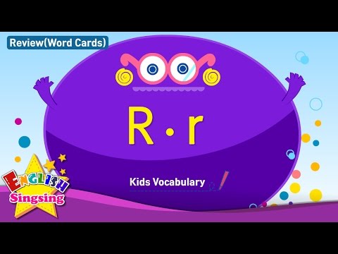 Kids vocabulary compilation - Words starting with R, r - Word cards - review
