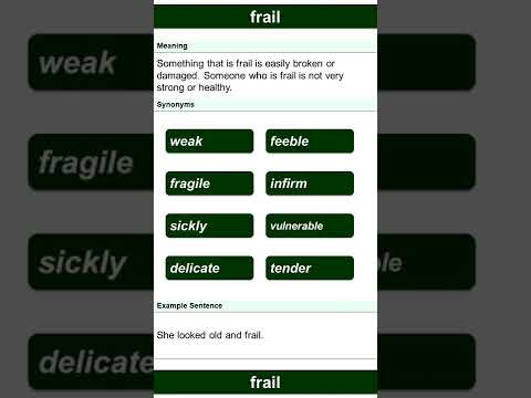 frail, Thesaurus, Synonyms, Vocabulary Development, English Practice for Fluency #shorts