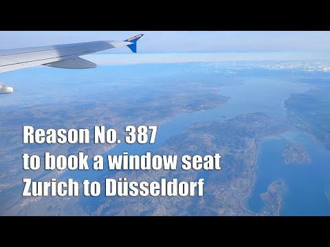 Zurich to Dusseldorf| Window Seat Flight| 4k