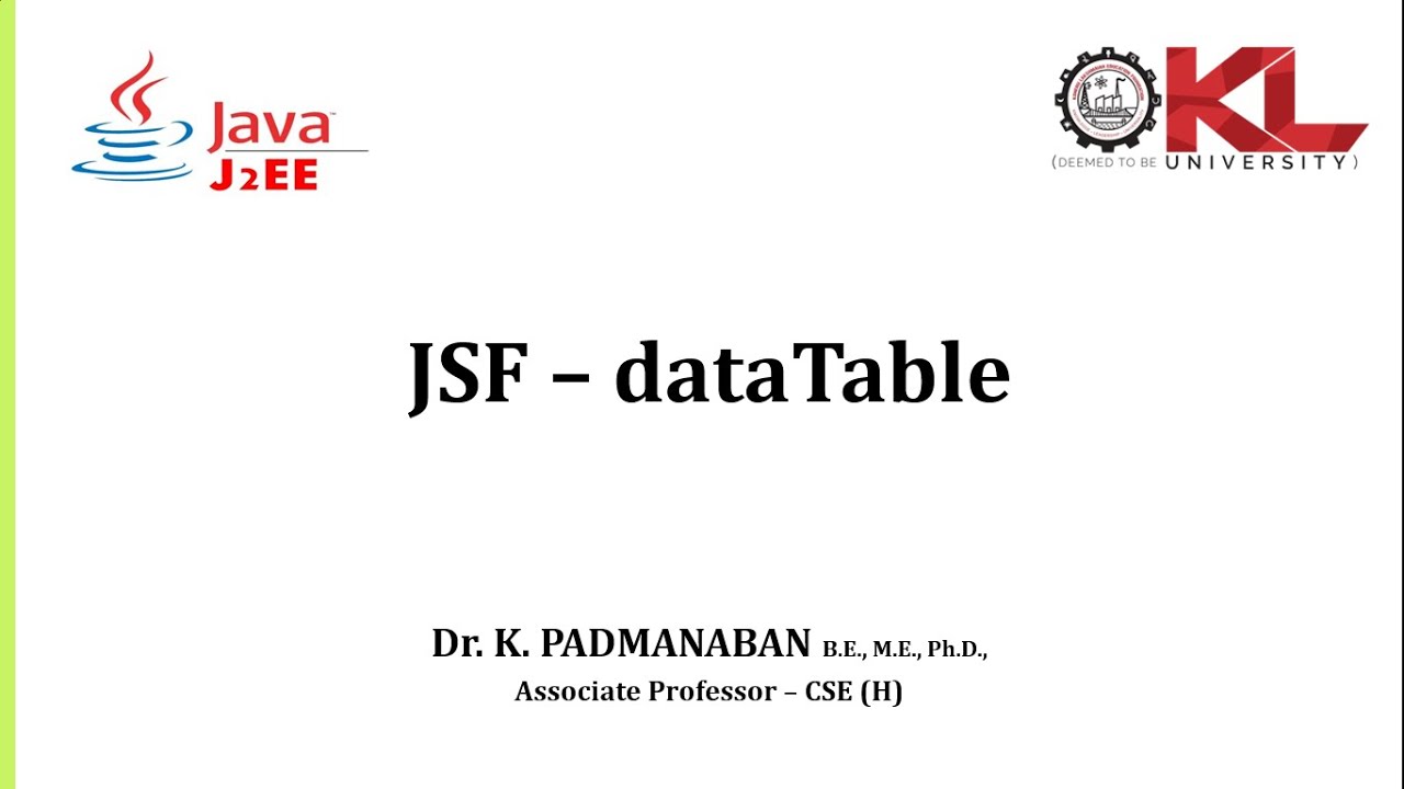 EP0016: JSF - dataTable