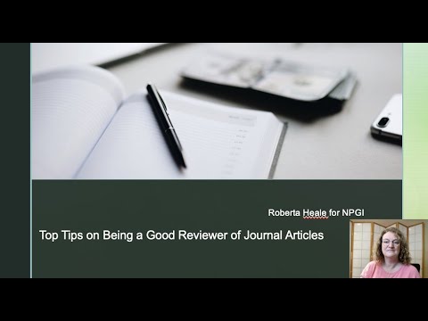 Be a Good Reviewer of Journal Articles