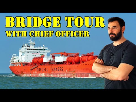 TOUR OF A SHIP - NAVIGATION BRIDGE - ON LPG TANKER WITH CHIEF OFFICER