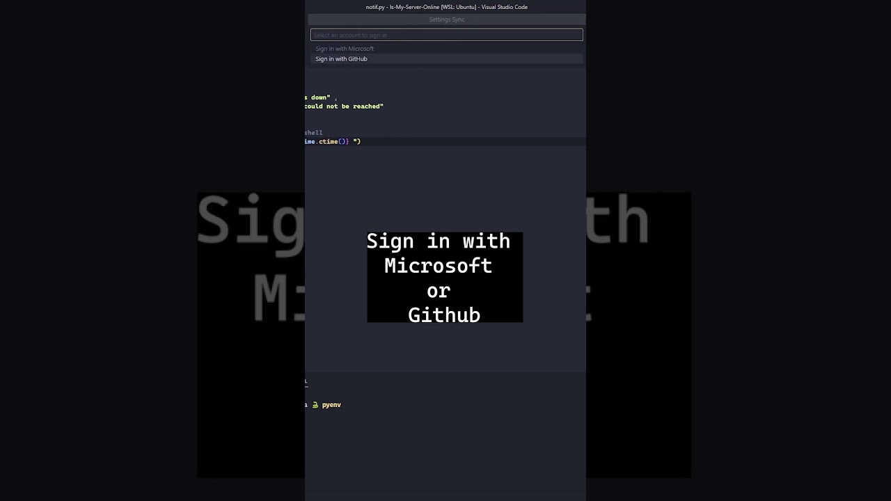 Sync settings in VSCode