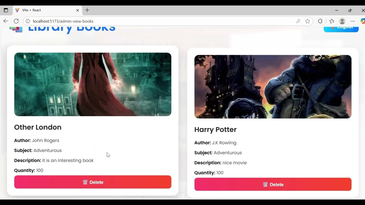 Online Library Management System Project with React JS | Full Source Code & Demo