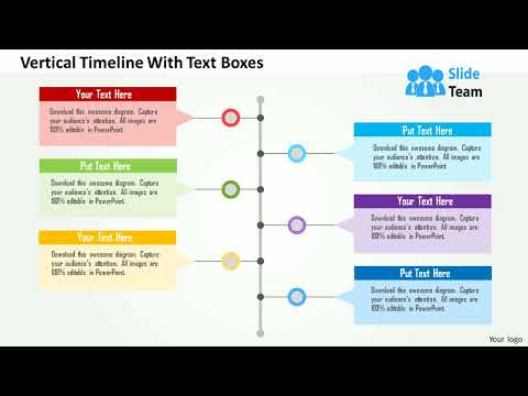 Vertical Timeline With Text Boxes Flat Powerpoint Design