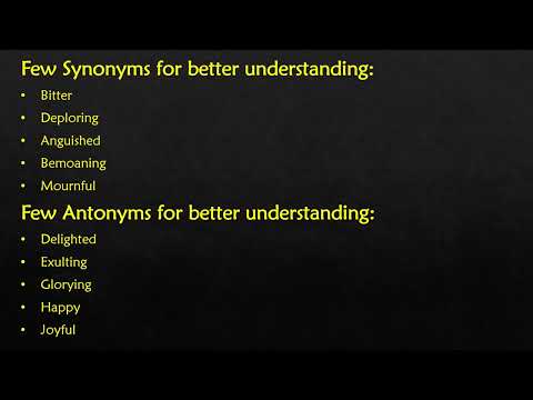 Lamentable Meaning and Example Sentences