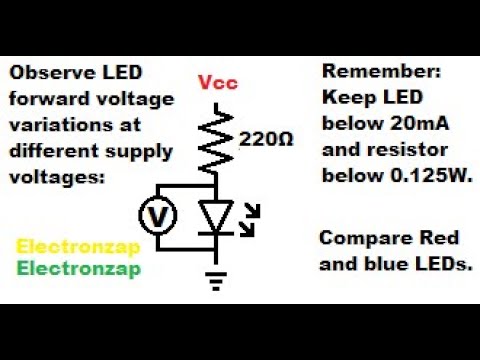How to measure forward voltage drop of red and blue LED with a multimeter