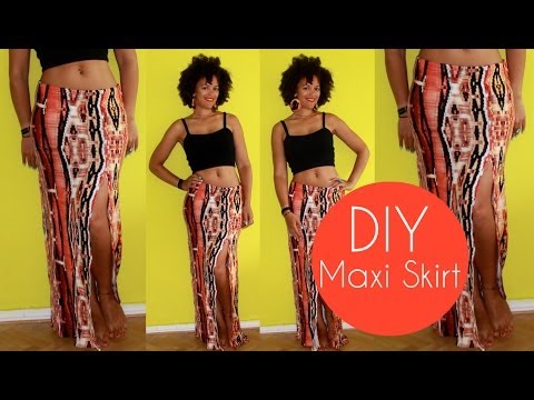 DIY Maxi Skirt with a Slit Side | Sewing For Beginners | PINK CHOCOLATE BREAK