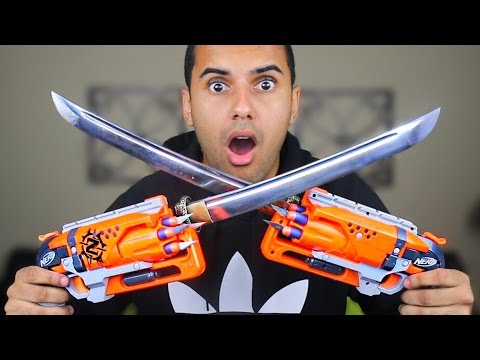 MOST DANGEROUS NERF MOD OF ALL TIME!!! (EXTREME NERF GUN KATANA MOD!!) *KATANA BAYONETS*