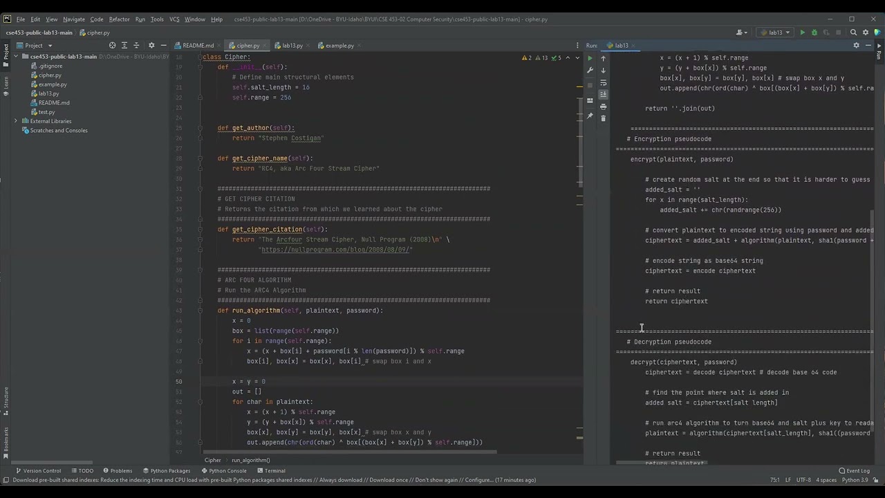 CSE 453 ARC4 (RC4) Encryption Algorithm