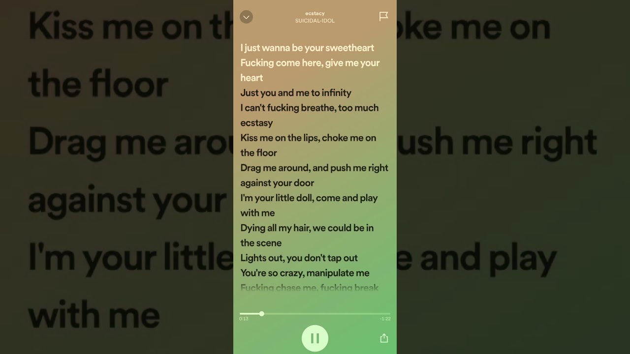 ecstasy - lyrics - spotify