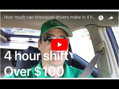 How much can bitesquad drivers make in 4 hours? Over $100