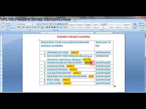 80. INTRODUCTION TO INWARD CHEQUE CLEARING - TAMIL