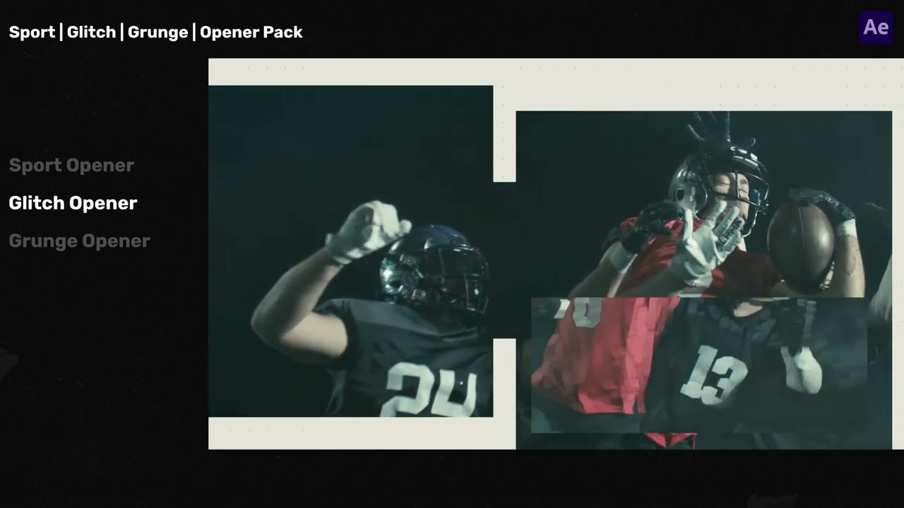 Sport Glitch Grunge Opener Pack - Openers | After Effect Template