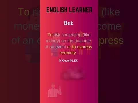 English Word - Bet - Meaning With An Example #englishwords #english #bet