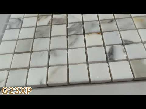 Marble Online - Calacatta Gold Marble 3/4x3/4 Square Mosaic Tile Polished