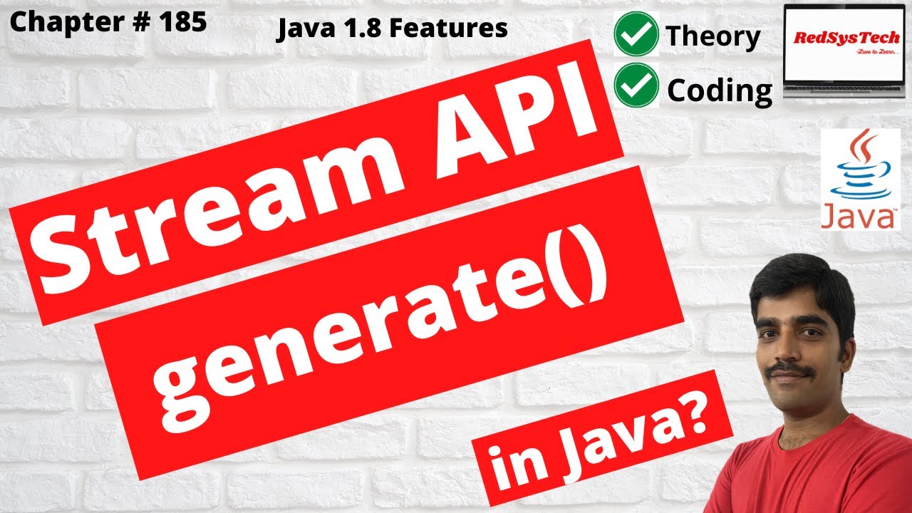 # 185 Generate method in Stream api | generate() | Java Streams Tutorial | Streams|java 8|RedSysTech