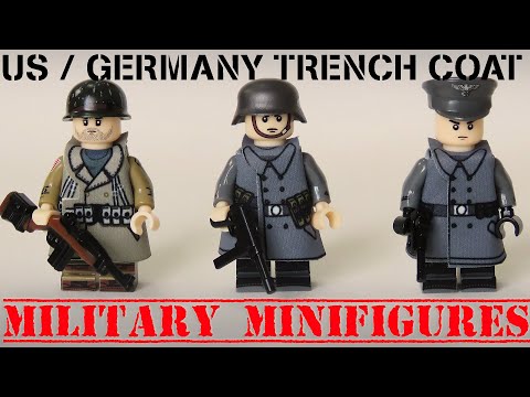 MILITARY MINIFIGURES CLOTHING - US AND GERMANY TRENCH COAT WW2 (Unofficial Lego Aliexpress)