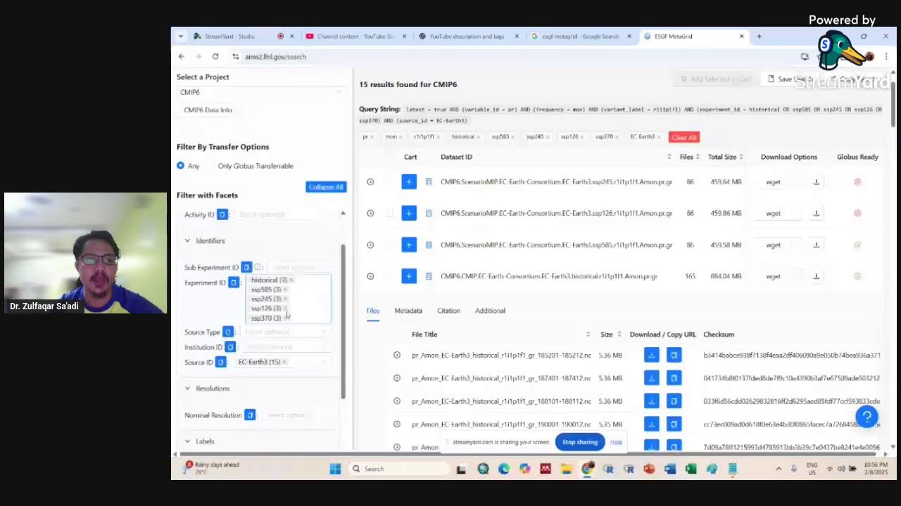 How to Select and Download GCM for Your Research from ESGF MetaGrid