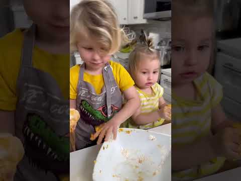 4-year-old Adam and his little sister make sweet potato gnocchi β€οΈ
