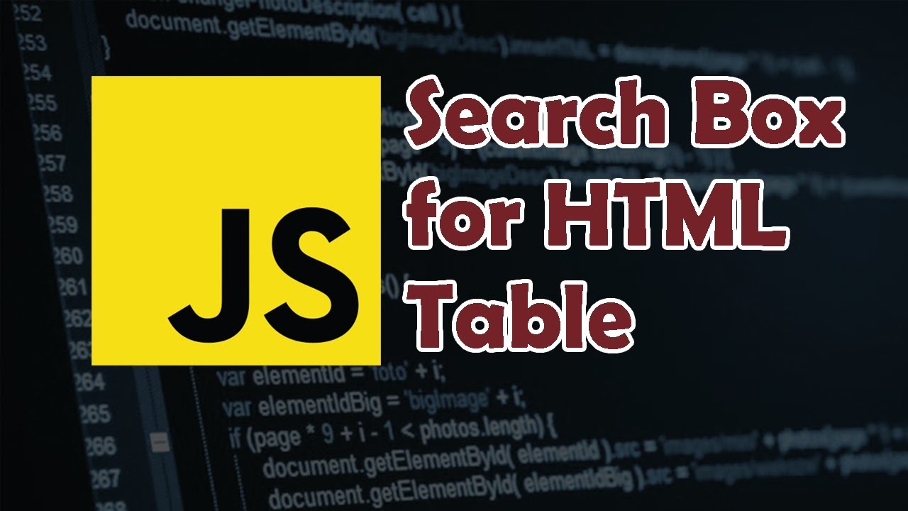 Javascript Tutorial: How to Search or Filter HTML Table
