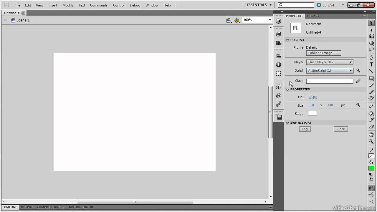 ActionScript Chapter 2.1 Creating a Flash Document