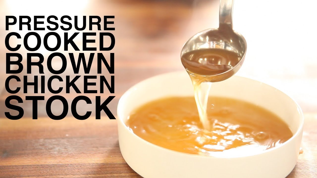 Pressure Cooked Brown Chicken Stock