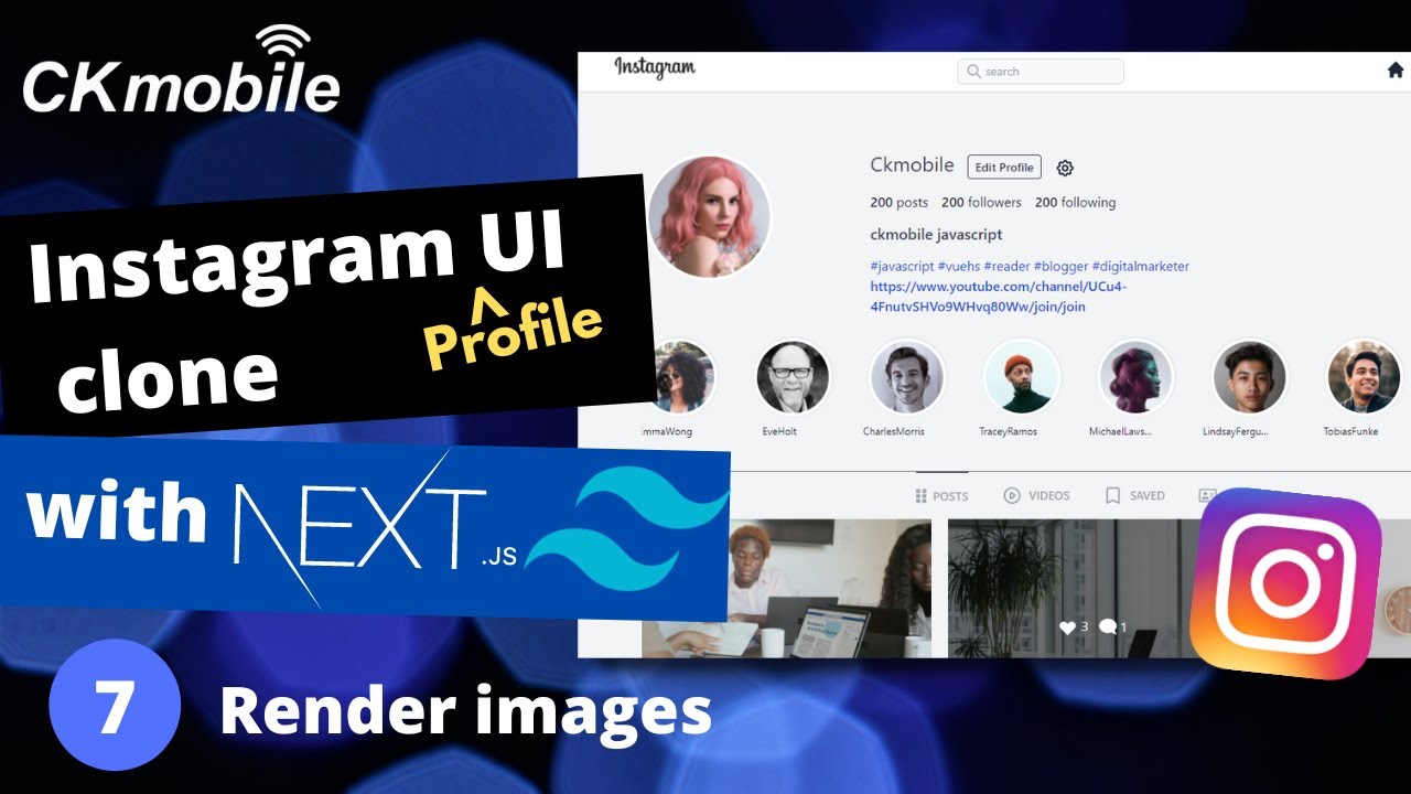 Instagram UI Clone (Profile) with NextJS and TailWindCSS #7 render images