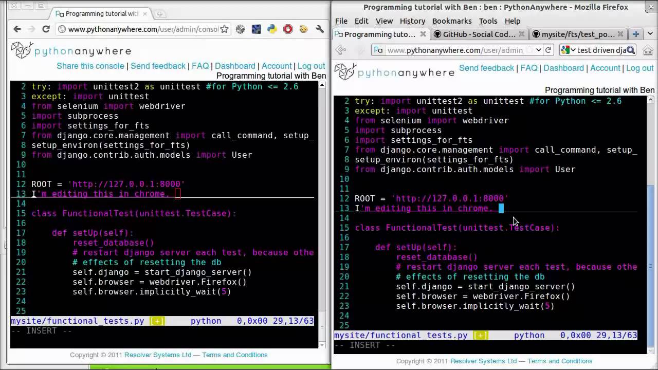 Python Anywhere screencast