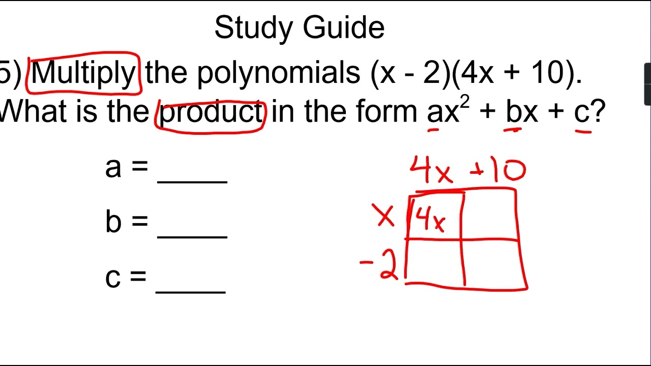 Unit 3 Test 1 Study Guide 4-5