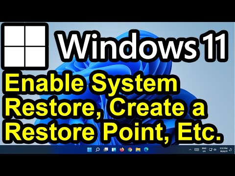 ✔️ Windows 11 - Enable System Restore in Windows 11, Create a Restore Point, Restore Windows