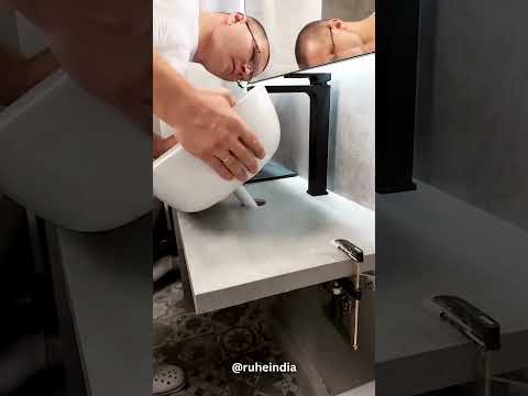 EASY-BREEZY INSTALLATION OF COUNTERTOP WASHBASIN 🔥| RUHE #shorts