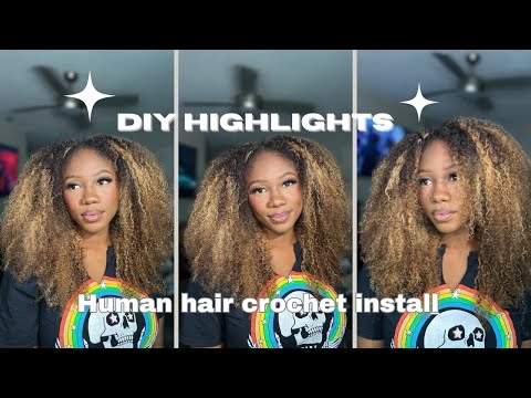 DIY HIGHLIGHTS ON HUMAN HAIR CROCHET| FT. Eayon hair| No leaveout